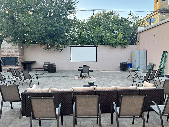 The outdoor movie area &ndash; where summer nights in Elko transform into al fresco entertainment under the Nevada stars.