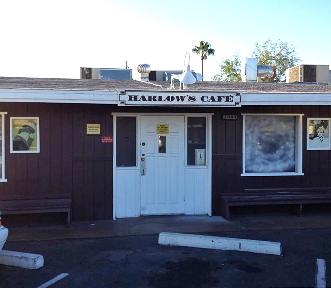 Morning sunshine hitting Harlow's exterior&mdash;nature's way of highlighting where you should be eating breakfast right now.