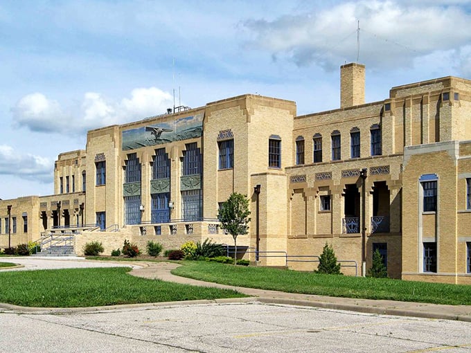 The museum's exterior showcases classic 1930s municipal architecture&mdash;when even buildings that housed airplanes were expected to look like they belonged in The Great Gatsby.