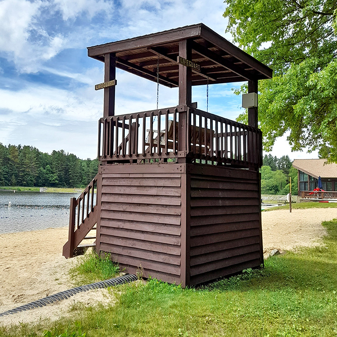 Lifeguard tower or the world's smallest penthouse? Either way, it offers the best views of swimmers enjoying Maryland's answer to beach vacation bliss.