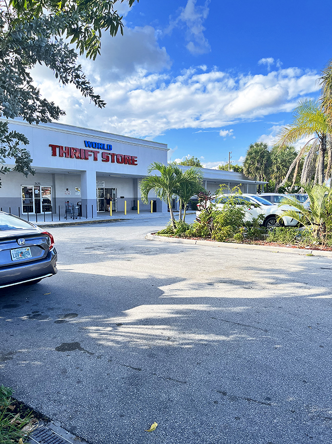 Plenty of parking for the serious shoppers who know they'll need trunk space for their discoveries.