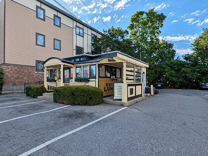 As evening approaches, Casey's stands like a beacon of Americana against the Massachusetts sky, promising tomorrow's breakfast will be just as perfect.