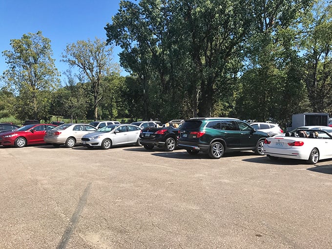 A packed parking lot tells the real story&mdash;when Michigan wine country calls, smart people answer, preferably with a designated driver.