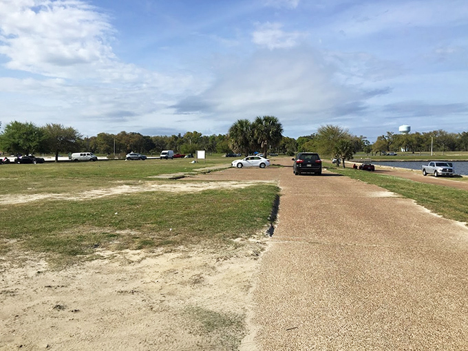 The parking area proves that accessibility matters &ndash; no mountain climbing required to reach this particular piece of paradise.