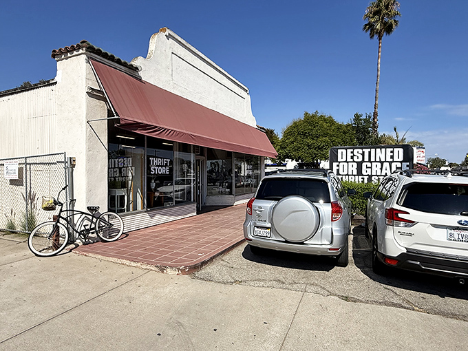 The exterior view reveals the modest footprint of a store that somehow contains universes of possibility inside its walls.