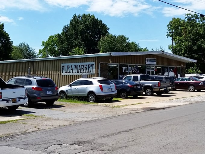 A full parking lot&mdash;the universal sign of a worthy destination. Each car represents someone who chose adventure over Amazon Prime today.