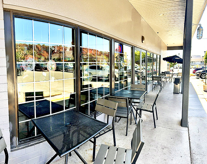 Outdoor seating lets you enjoy your meal while soaking up that famous southern Utah sunshine between hiking adventures.