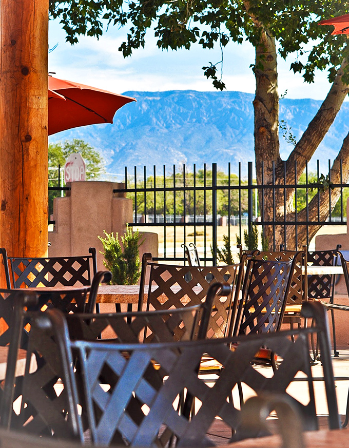 The patio offers mountain views that serve as the perfect visual dessert&mdash;nature's own masterpiece complementing the culinary artistry inside.