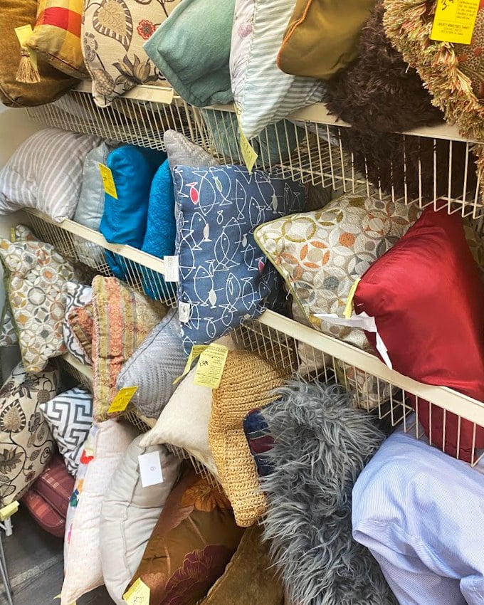 The pillow section: where throw pillows go to find their forever homes and your couch's boring existence comes to a colorful end.