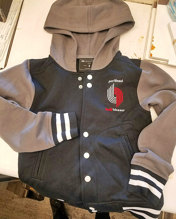 Sports memorabilia gold! This vintage Trail Blazers jacket is someone's "one that got away" and could be your new weekend statement piece.