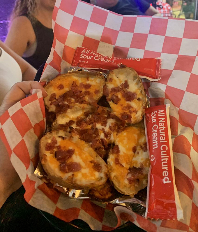 Loaded potato skins that make you question why you'd ever waste time with plain ones &ndash; cheese and bacon in perfect harmony.