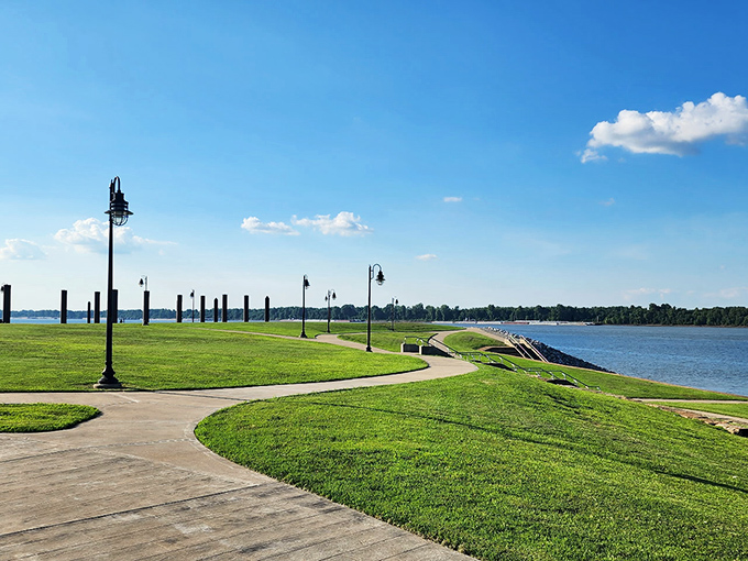 Riverfront parks offer walking paths where the only price of admission is showing up in comfortable shoes.