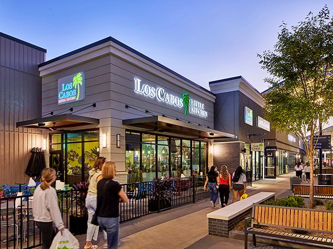 Los Cabos Kitchen offers a welcome respite where hungry shoppers can refuel before continuing their retail marathon.