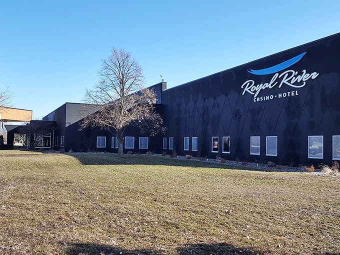 Royal River Casino & Hotel stands as a modern contrast to Flandreau's historic buildings, offering contemporary entertainment with tribal roots.
