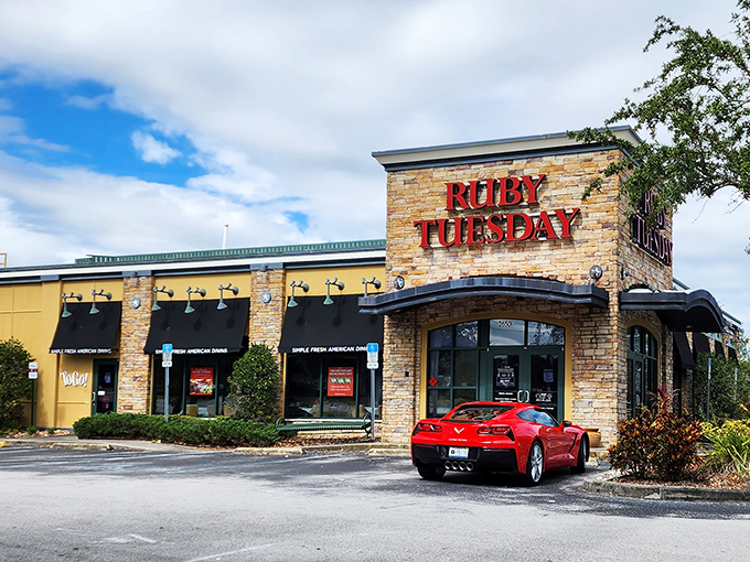 Ruby Tuesday anchors the dining scene with familiar favorites&mdash;sometimes you just need that salad bar.