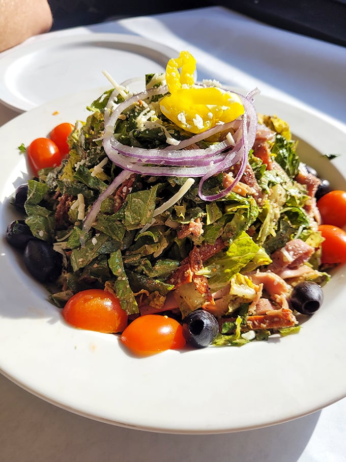 A salad that doesn't apologize for being healthy&mdash;bright, fresh, and colorful enough to momentarily distract you from that pizza you ordered.