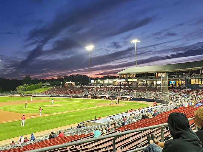 Dodd Stadium at sunset looks like a Norman Rockwell painting decided to include America's pastime.