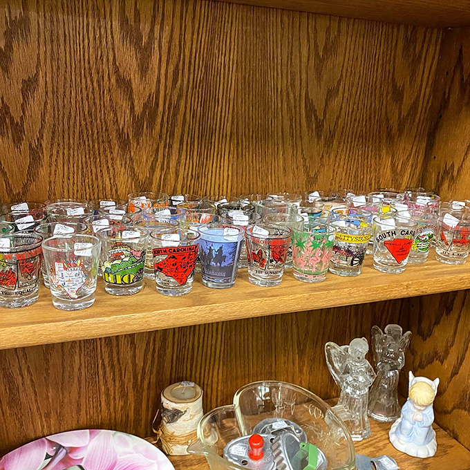 Shot glasses from across America&mdash;tiny souvenirs that outlasted the vacations they commemorated and the drinks they once served.