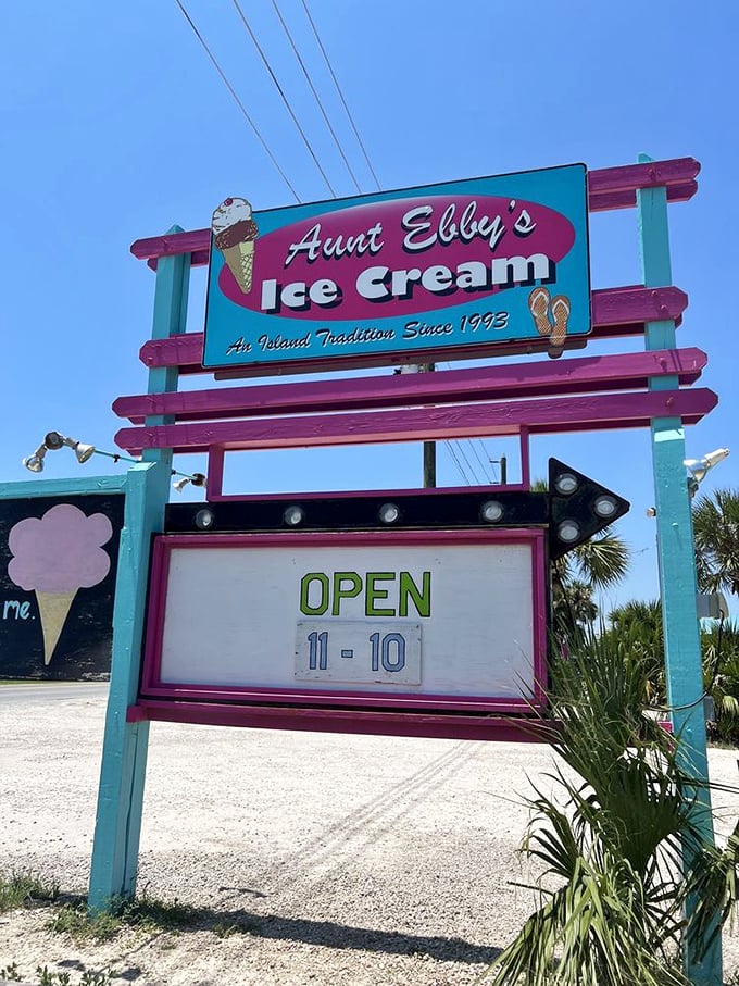 The sign that's launched a thousand U-turns&mdash;promising frozen paradise from 11 to 10, seven days a week.