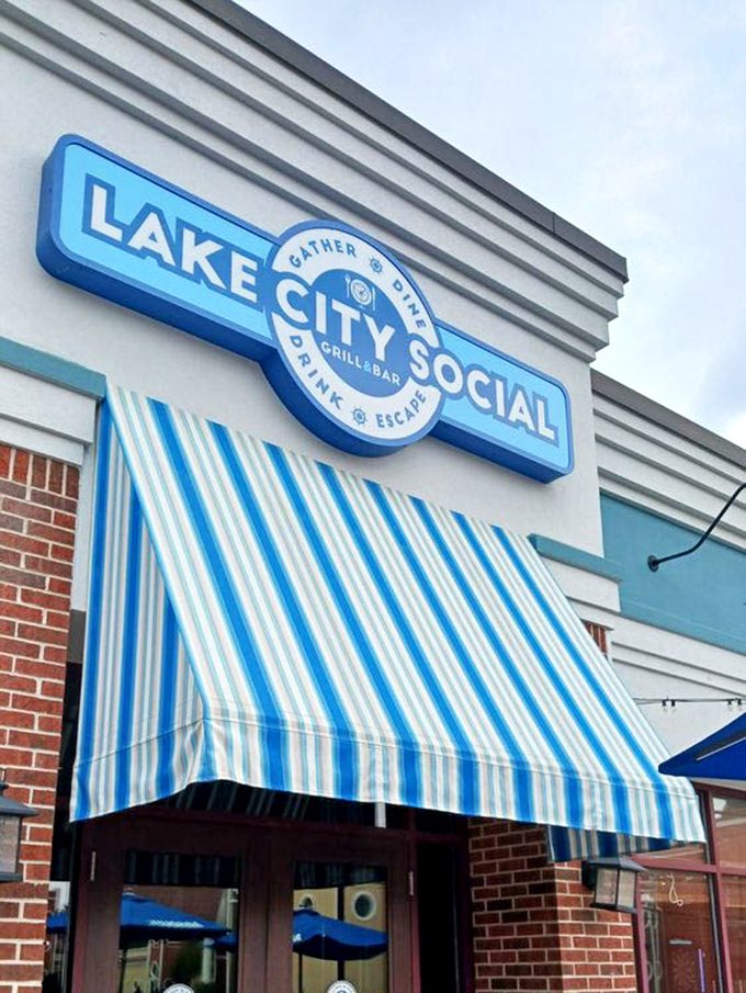 The sign promises to "Gather, Dine, Drink & Escape"&mdash;four verbs that perfectly capture what good restaurants do for the human soul.