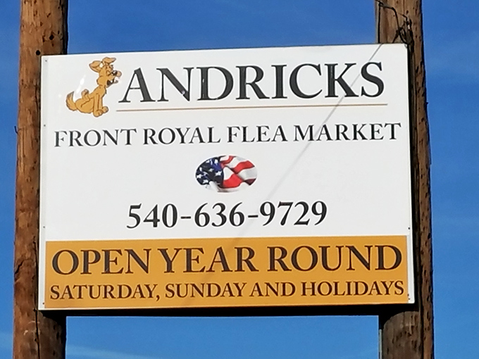 The gateway to treasure hunting adventures &ndash; Andrick's welcoming sign promises year-round opportunities for the thrill of the find.
