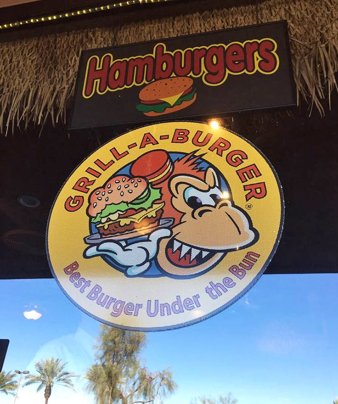 The cheerful cartoon mascot promises "Best Burger Under the Bun" and honestly, they're not kidding around here.