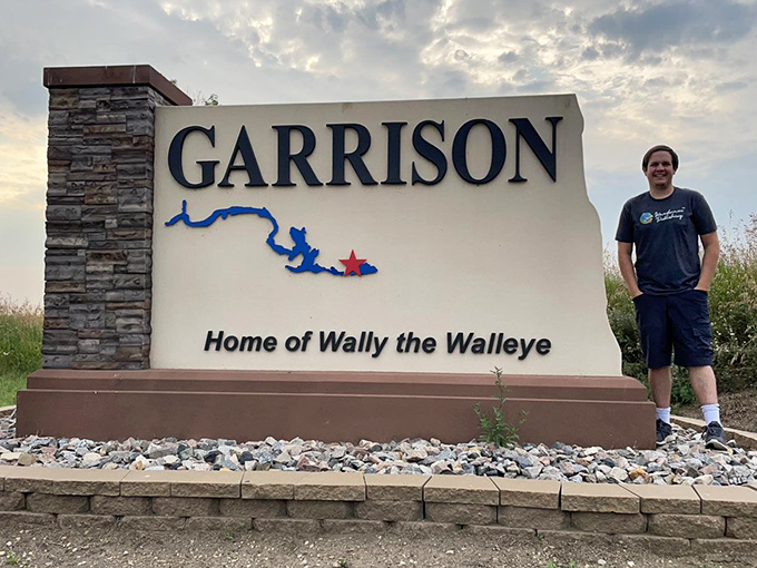 The welcome sign featuring Wally the Walleye makes it official: you've arrived at fishing paradise, retirees. 