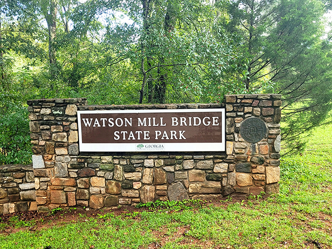 Stone entrance markers built to last, welcoming visitors with the kind of permanence that makes smartphone upgrades seem silly.