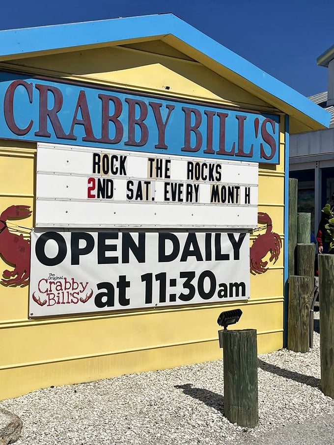 The sign says "Open Daily" but what it really means is "Your seafood sanctuary awaits, no reservations required."