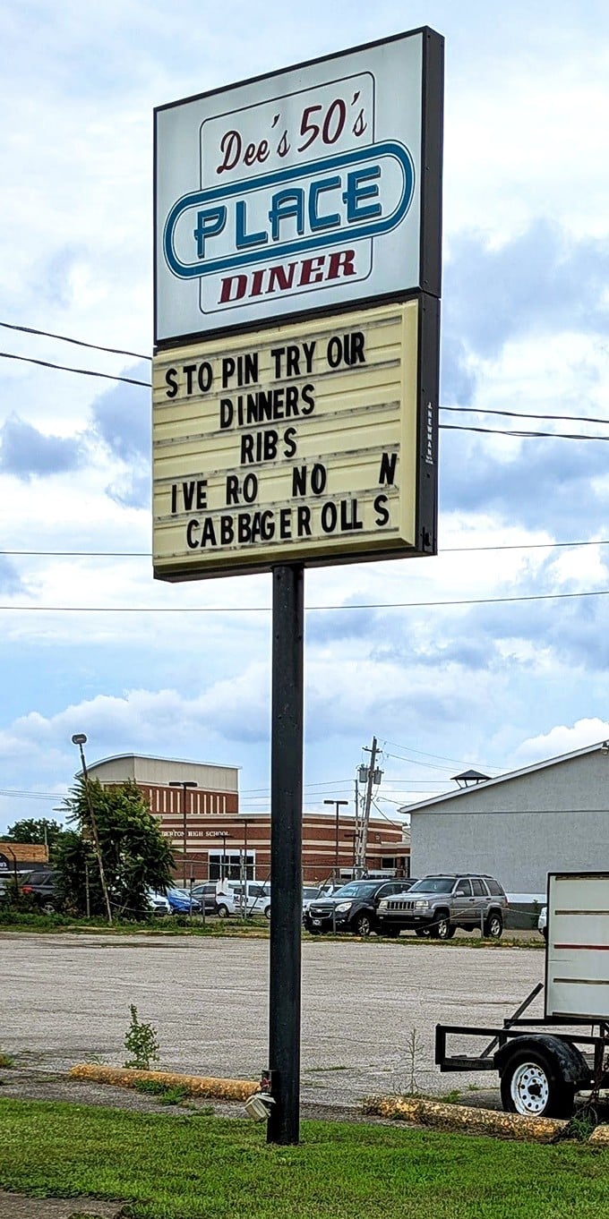 The roadside sign doesn't just advertise specials&mdash;it announces to passing travelers that authentic diner culture is alive and well in Barberton.