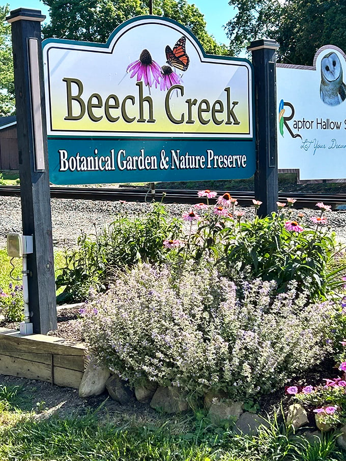The entrance sign says it all&mdash;butterflies, coneflowers, and endless discoveries. This isn't just a garden; it's Ohio's best-kept natural secret.