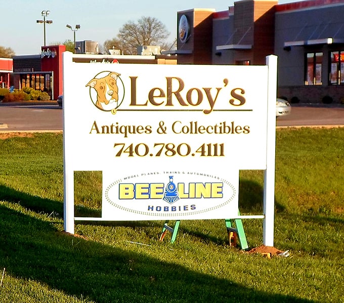 The sign that promises adventure within. Like a treasure map with an X marking the spot, it beckons collectors and nostalgia-seekers alike.