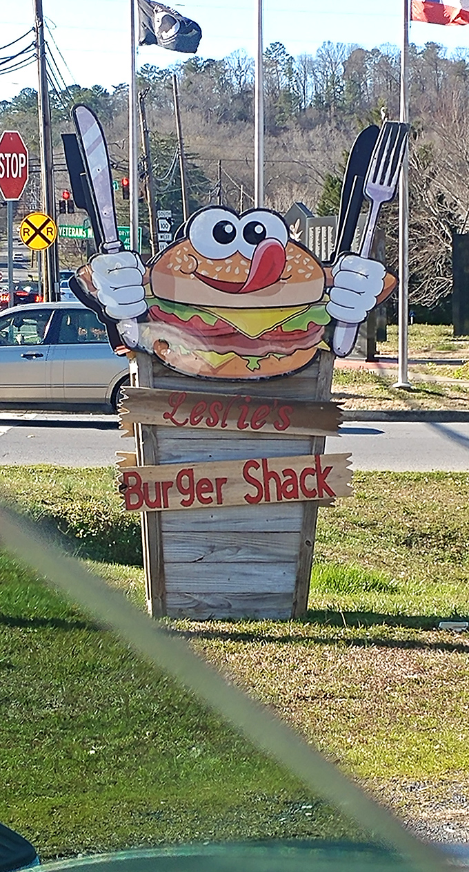 The roadside mascot – a burger with personality that seems to say, "Yes, I'm worth the detour. Trust me on this."
