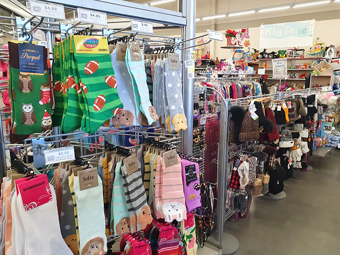 Sock heaven for the practical shopper. From holiday-themed to everyday basics, your feet deserve a little thrift store love too!