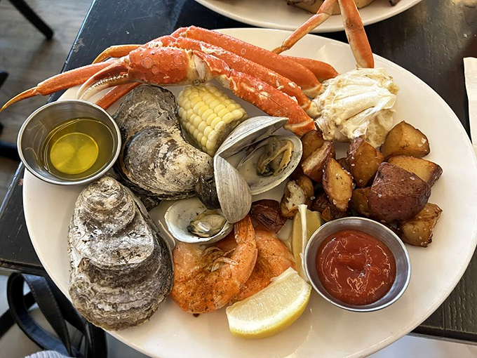 The seafood combo plate that makes commitment-phobes happy&mdash;why choose one when you can have crab, shrimp, clams, and oysters together?