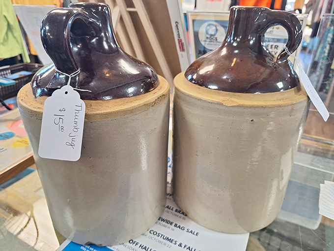 These stoneware jugs aren't just containers&mdash;they're pieces of Americana that bring authentic farmhouse charm to any home's decor.