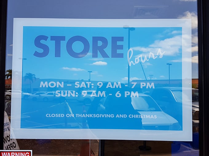 The hours posted like a promise &ndash; six days of extended treasure hunting plus Sundays for the truly dedicated bargain seeker.