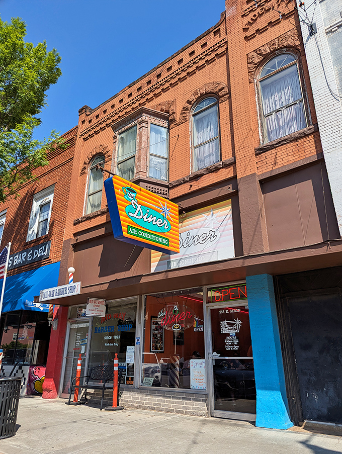 The historic brick façade doesn't just house a diner—it preserves a piece of Norman's soul where breakfast traditions continue uninterrupted.