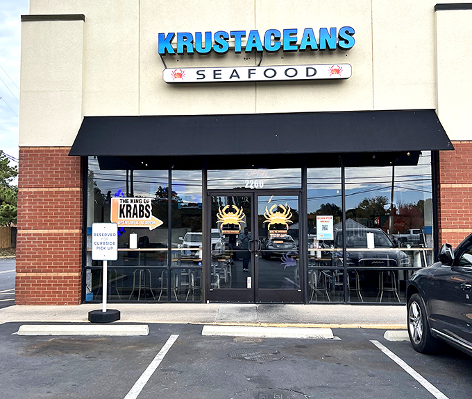 The storefront may be modest, but those yellow "KRABS" signs in the window speak volumes about the treasures waiting inside.