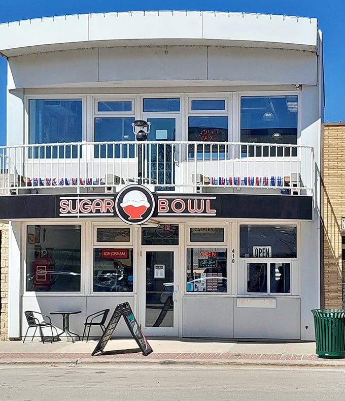 Sugar Bowl's retro exterior and rooftop seating promise old-fashioned ice cream experiences that taste exactly like summer vacation should feel.