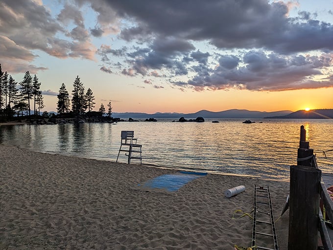 Sunset at Sand Harbor: when the sky puts on its evening show and reminds you why you came to Nevada in the first place.