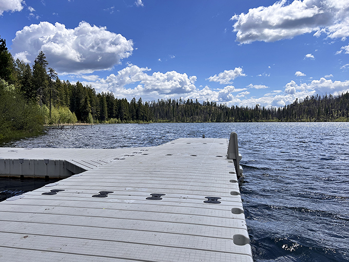 A simple dock extending into crystal waters promises peaceful fishing mornings and afternoon swims &ndash; Republic's version of a luxury resort amenity.