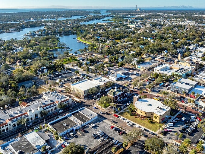 From above, Tarpon Springs reveals its perfect blend of waterfront charm and walkable downtown &ndash; like someone designed a theme park called "Authentic Florida."