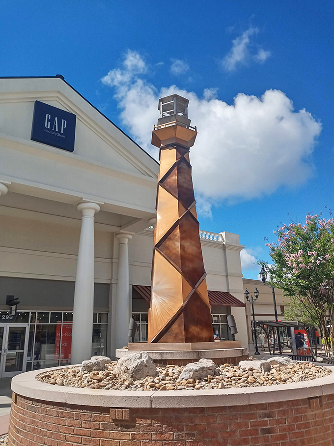 This architectural lighthouse stands as a beacon for lost shoppers and confused husbands alike. "Meet me by the tower" has saved countless relationships from retail separation anxiety.