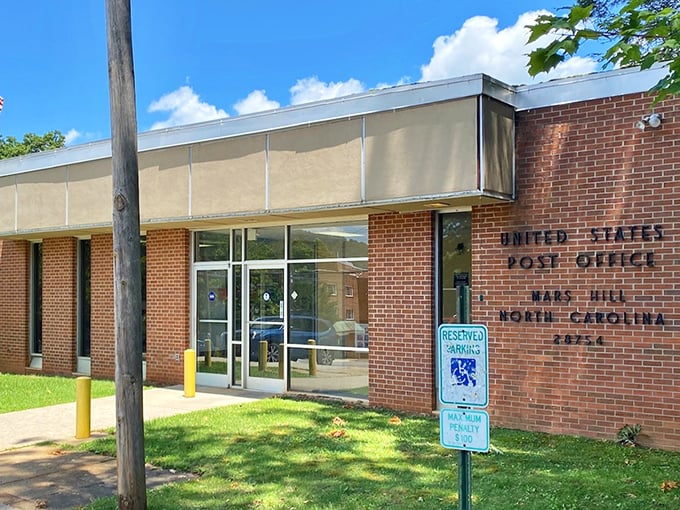 Mars Hill's post office serves as both mail hub and social nexus, where checking your box might involve three conversations and a weather report.
