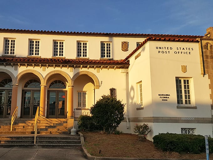 The Spanish-style post office building reminds us that even sending mail can be an architectural experience in Marianna.
