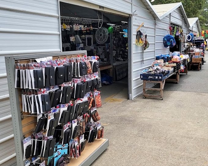 Storage sheds transformed into mini shops, each one a portal to different treasures and the vendors who love them.