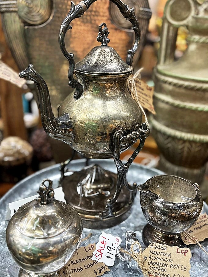 Silver tea service with the perfect patina of age &ndash; because tea tastes better when poured from something that witnessed the Eisenhower administration.