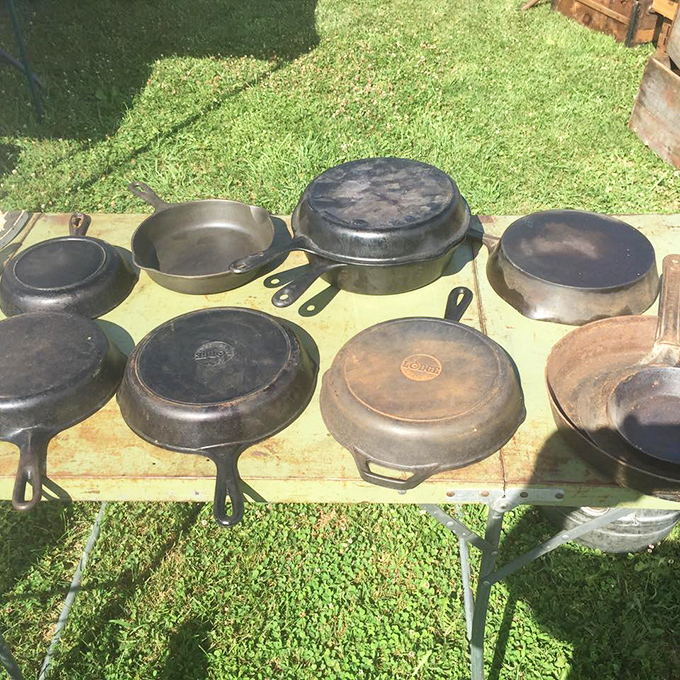 Cast iron cookware that's outlived several generations and is ready to outlive several more. Seasoned with decades of Sunday breakfasts.