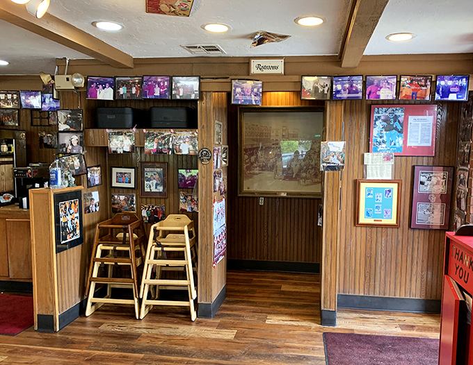 Wall-to-wall memories and photographs tell stories of satisfied customers past. Your picture could be next after that life-changing brisket experience. 